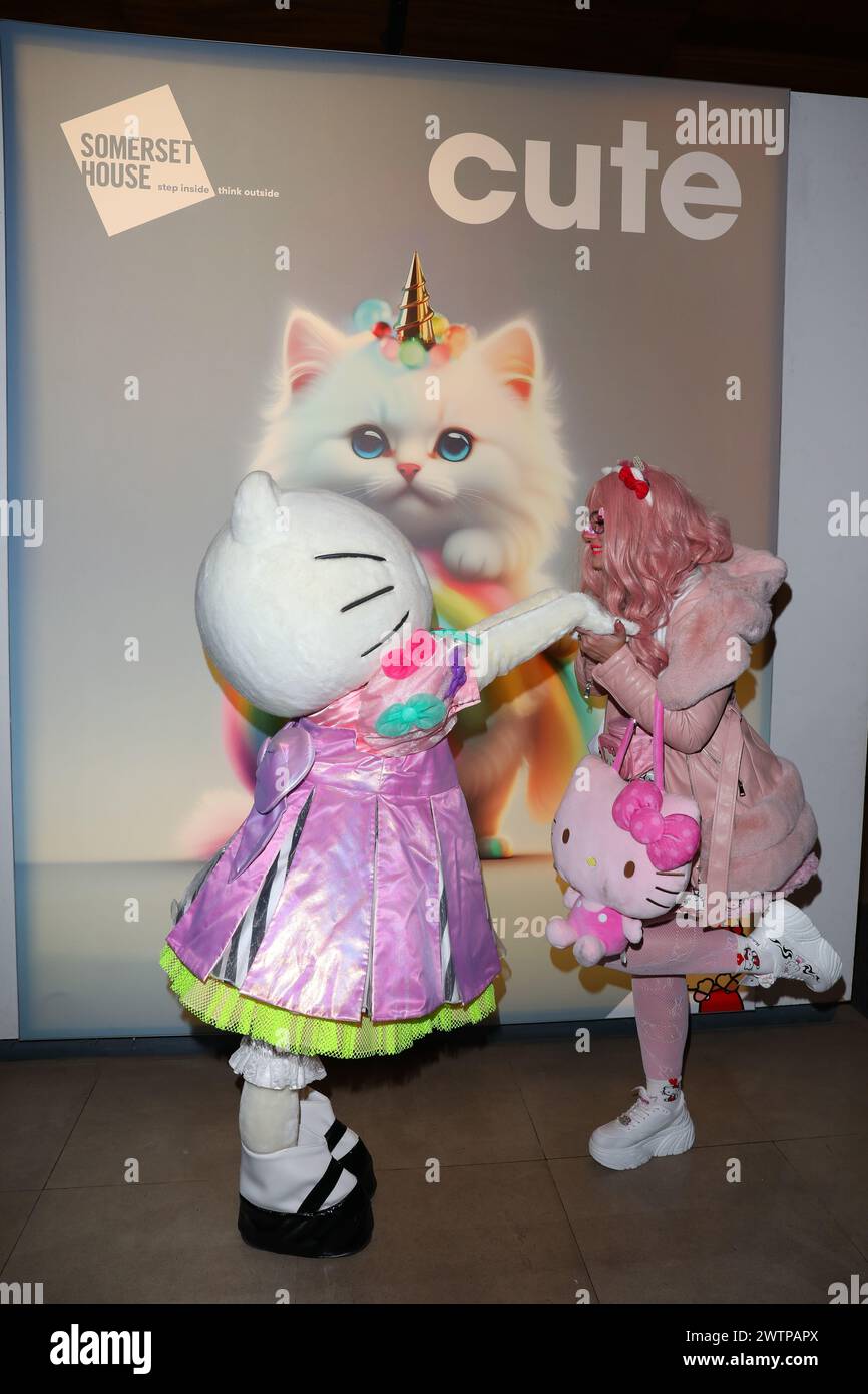 Hello Kitty and Amy-Louise Allen attend the launch of 'CUTE' exhibition ...