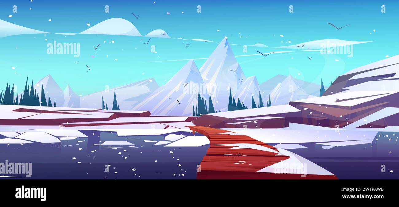 Snow mountain cartoon design hi-res stock photography and images - Alamy