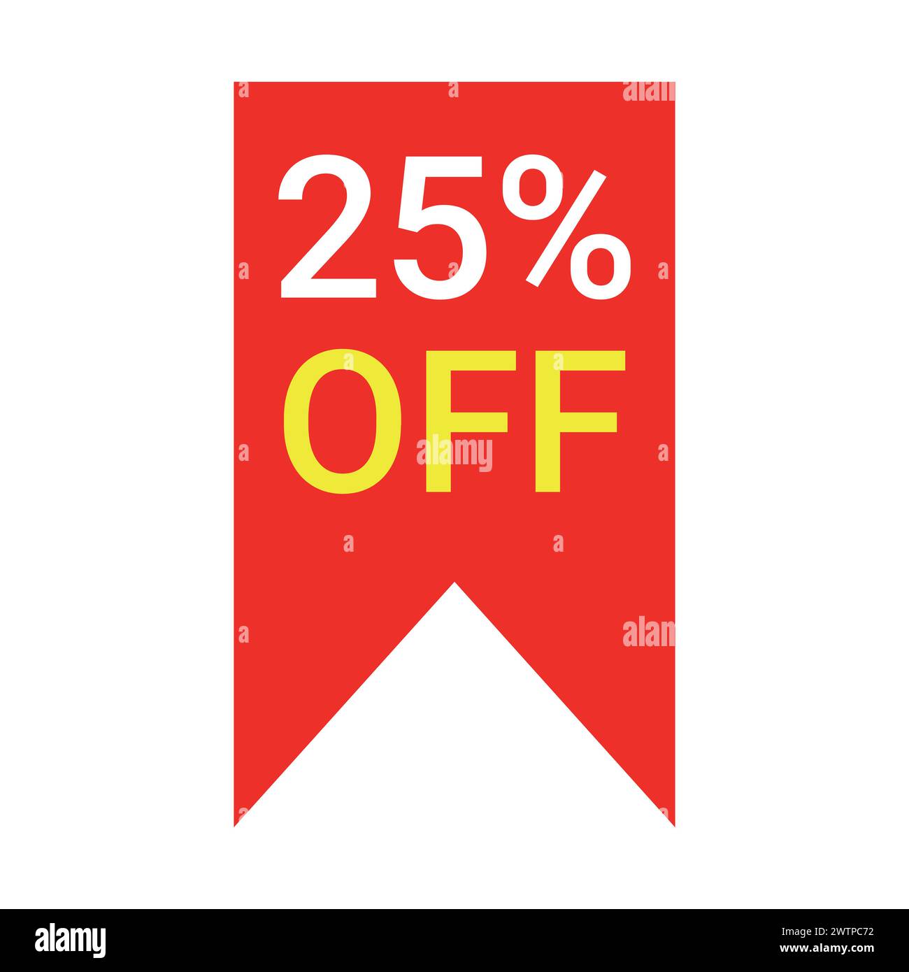 red 25 percent discount label on white background Stock Vector Image ...