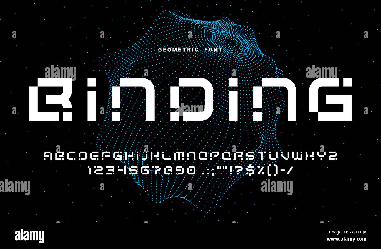 Modern geometric font, abstract tech type, futuristic typeface. Techno ...