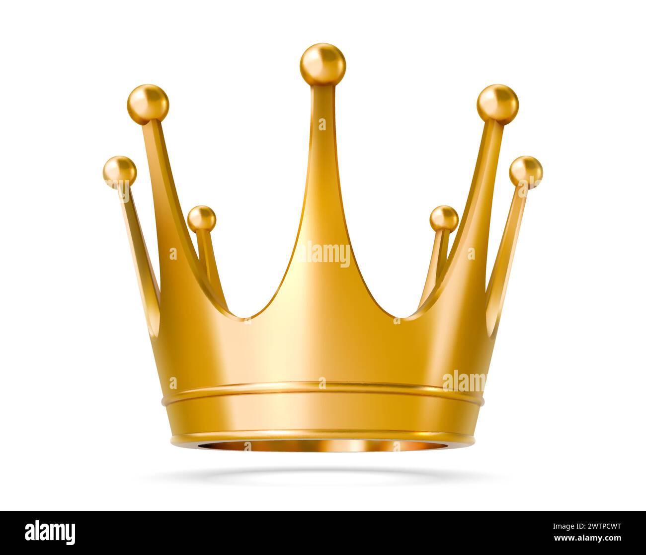 3d realistic king or queen golden crown. Isolated vector majestic, royal, gold crown for a ...