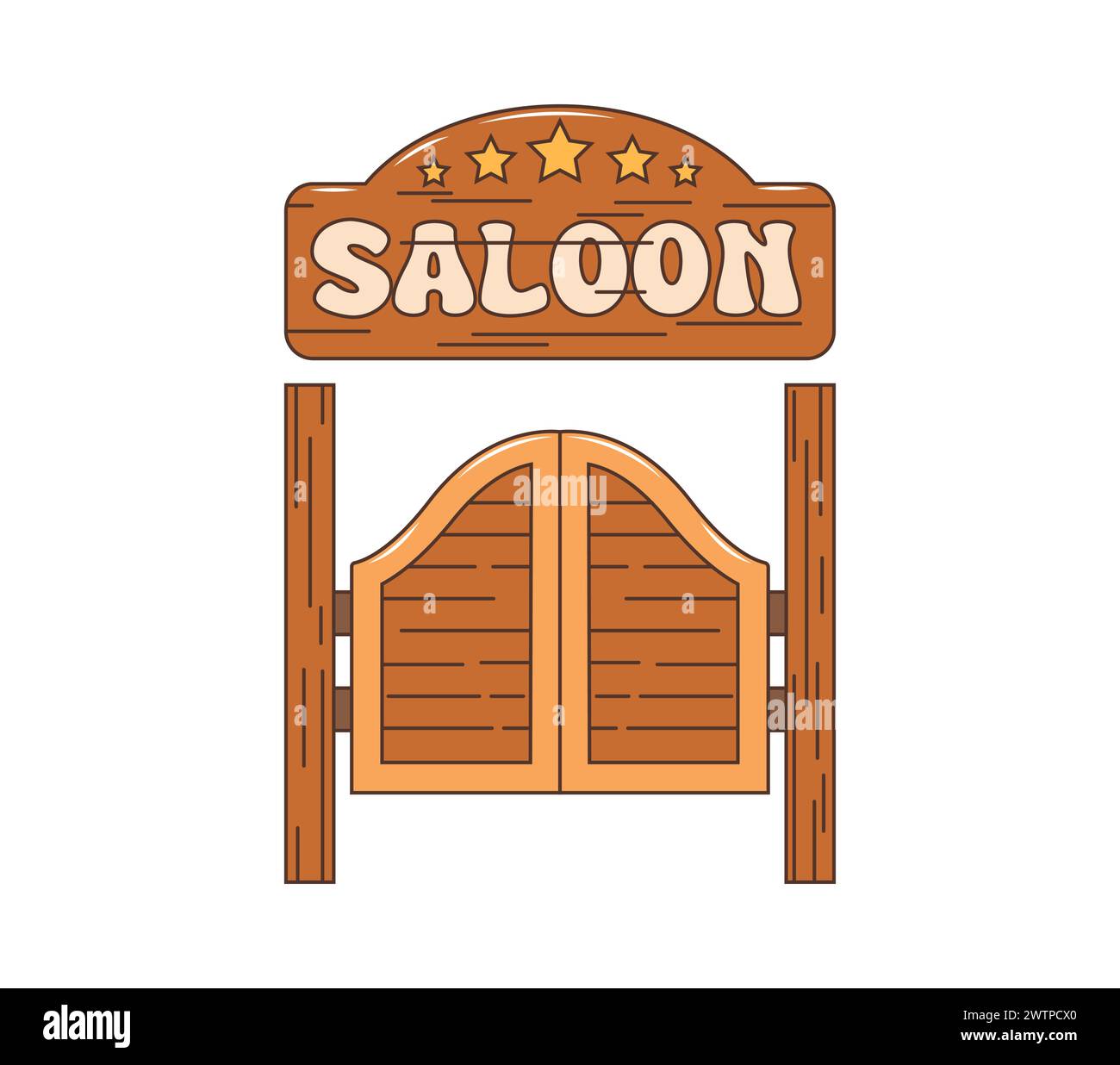 Wild west western groovy saloon gate, made of swinging, batwing-style ...