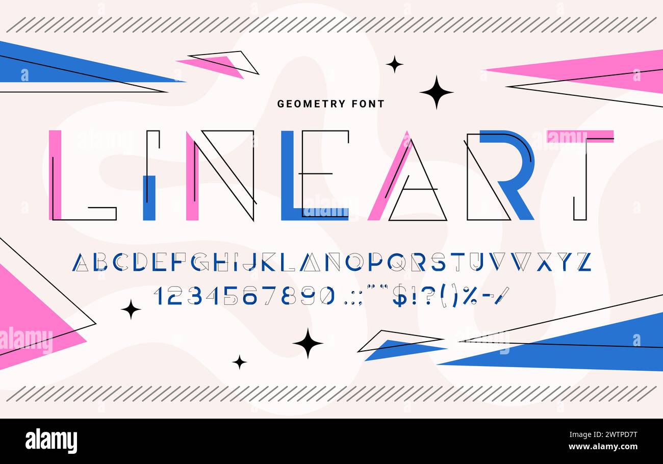 Modern geometric line font, abstract type, creative futuristic typeface ... Modern geometric line font, abstract type, creative futuristic typeface ...