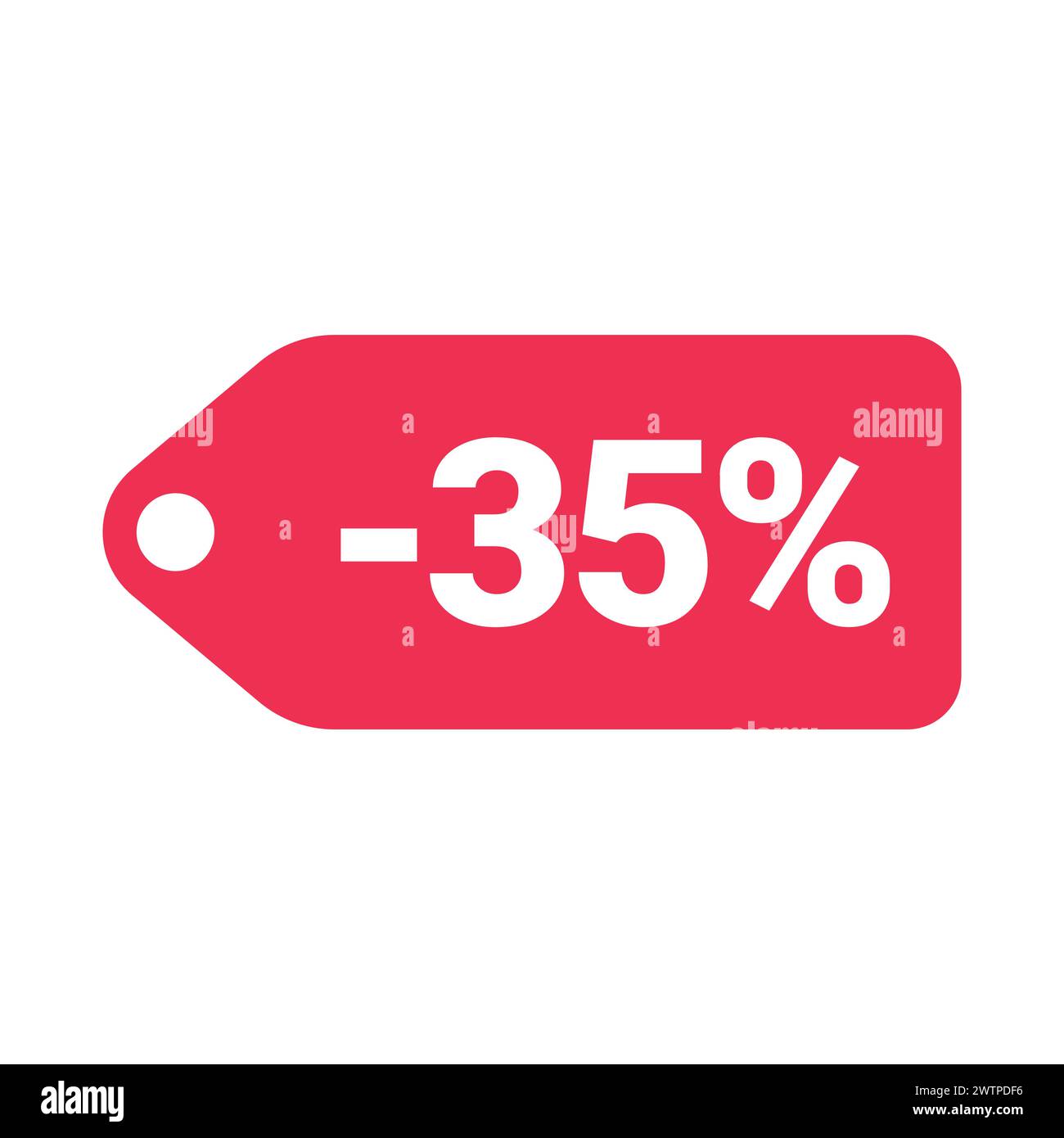 red 35 percent discount label on white background Stock Vector Image ...
