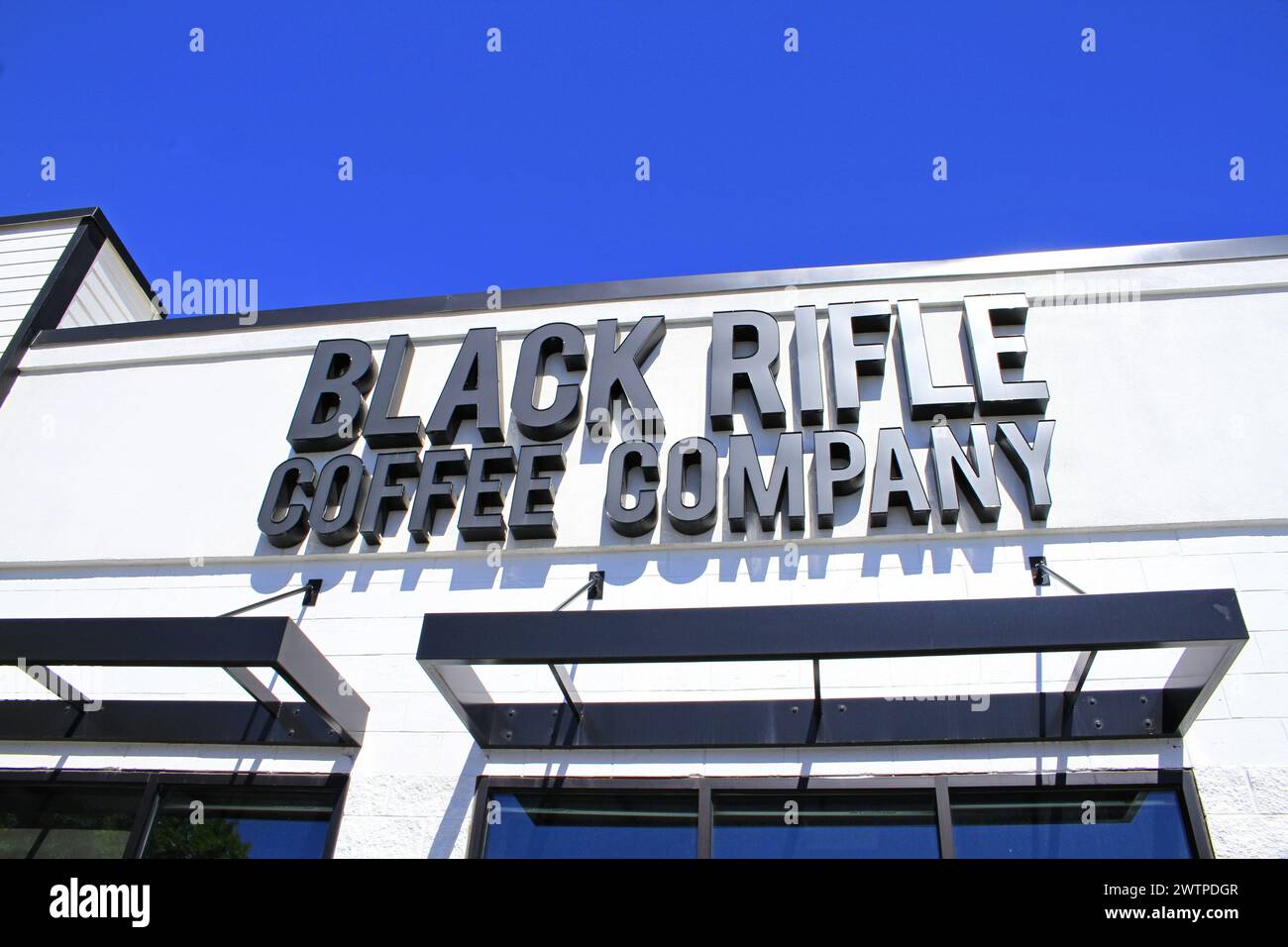 BLACK RIFLE COFFEE COMPANY building with blue sky outdoor Stock Photo ...
