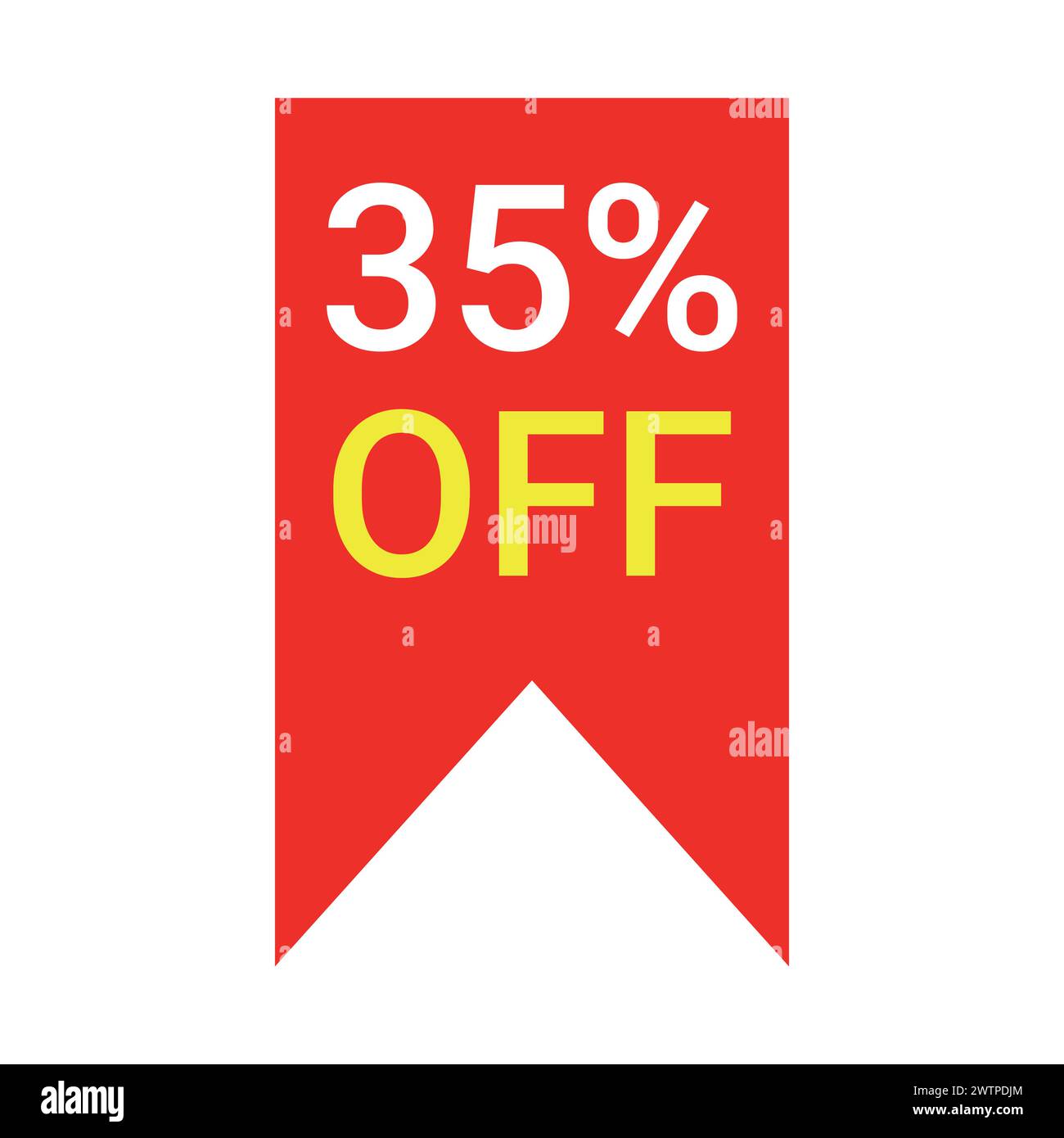 red 35 percent discount label on white background Stock Vector Image ...