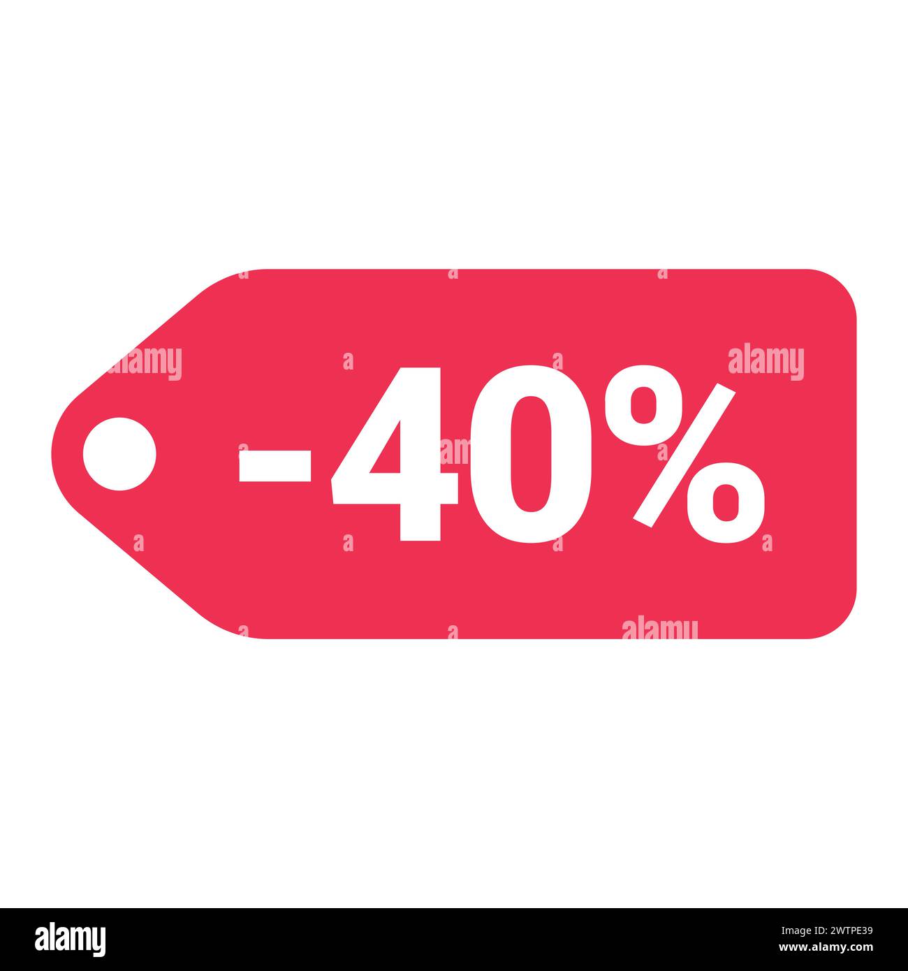 red 40 percent discount label on white background Stock Vector Image ...