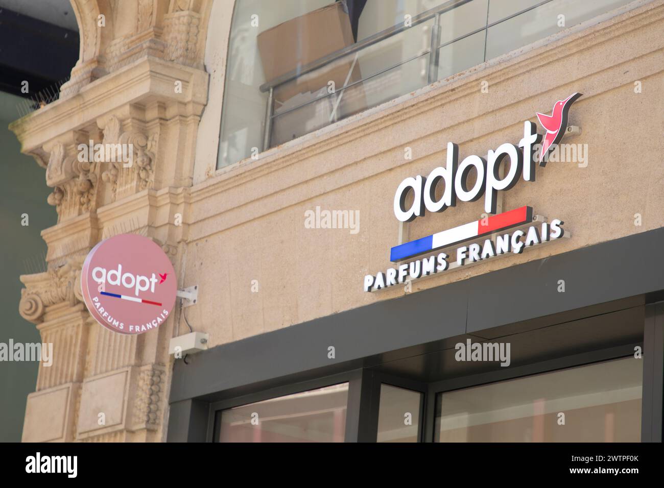 Bordeaux , France - 03 12 2024 : adopt parfum francais sign text and ...