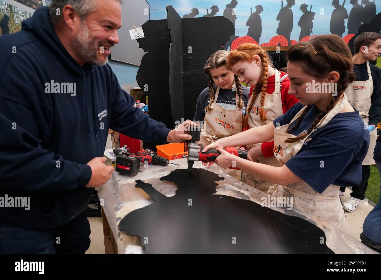 Dan Barton of Standing with Giants in his workshop in Oxford where over ...