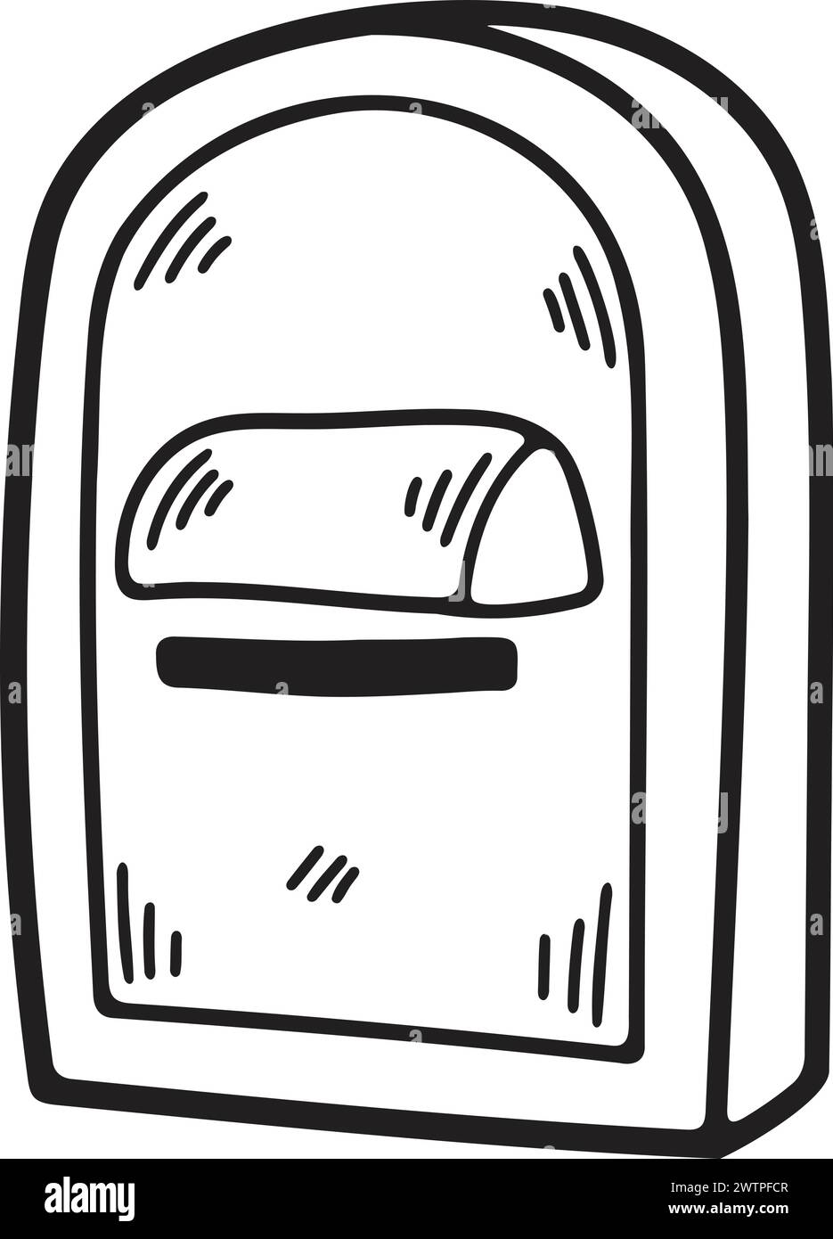 Hand Drawn vintage postal box in flat style isolated on background ...