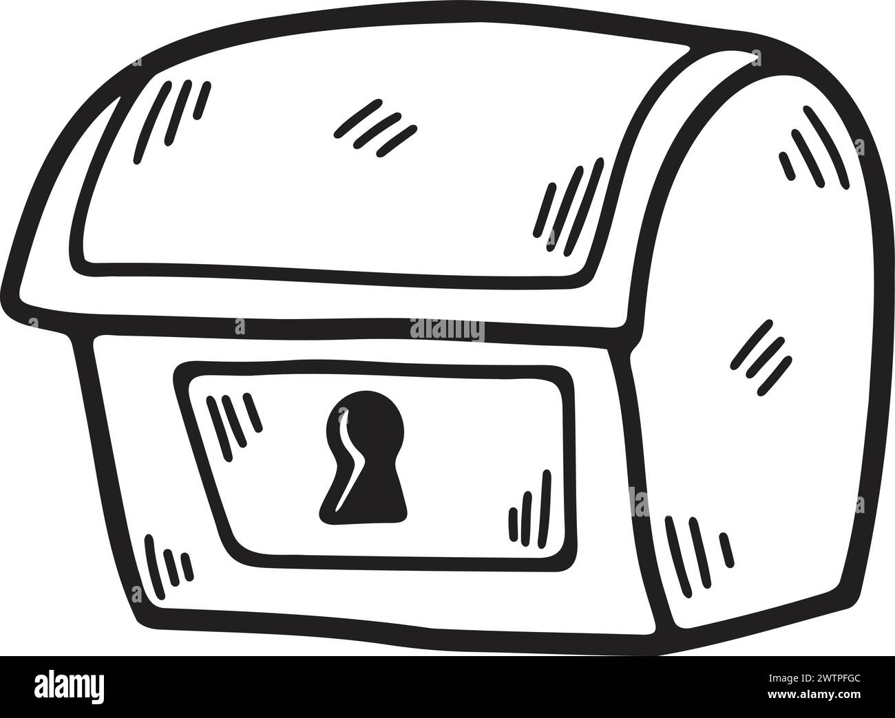 Hand Drawn vintage postal box in flat style isolated on background ...