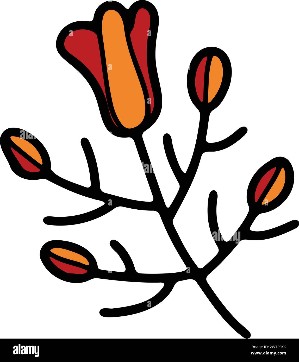 Hand Drawn Pollen or flowers in flat style isolated on background Stock ...