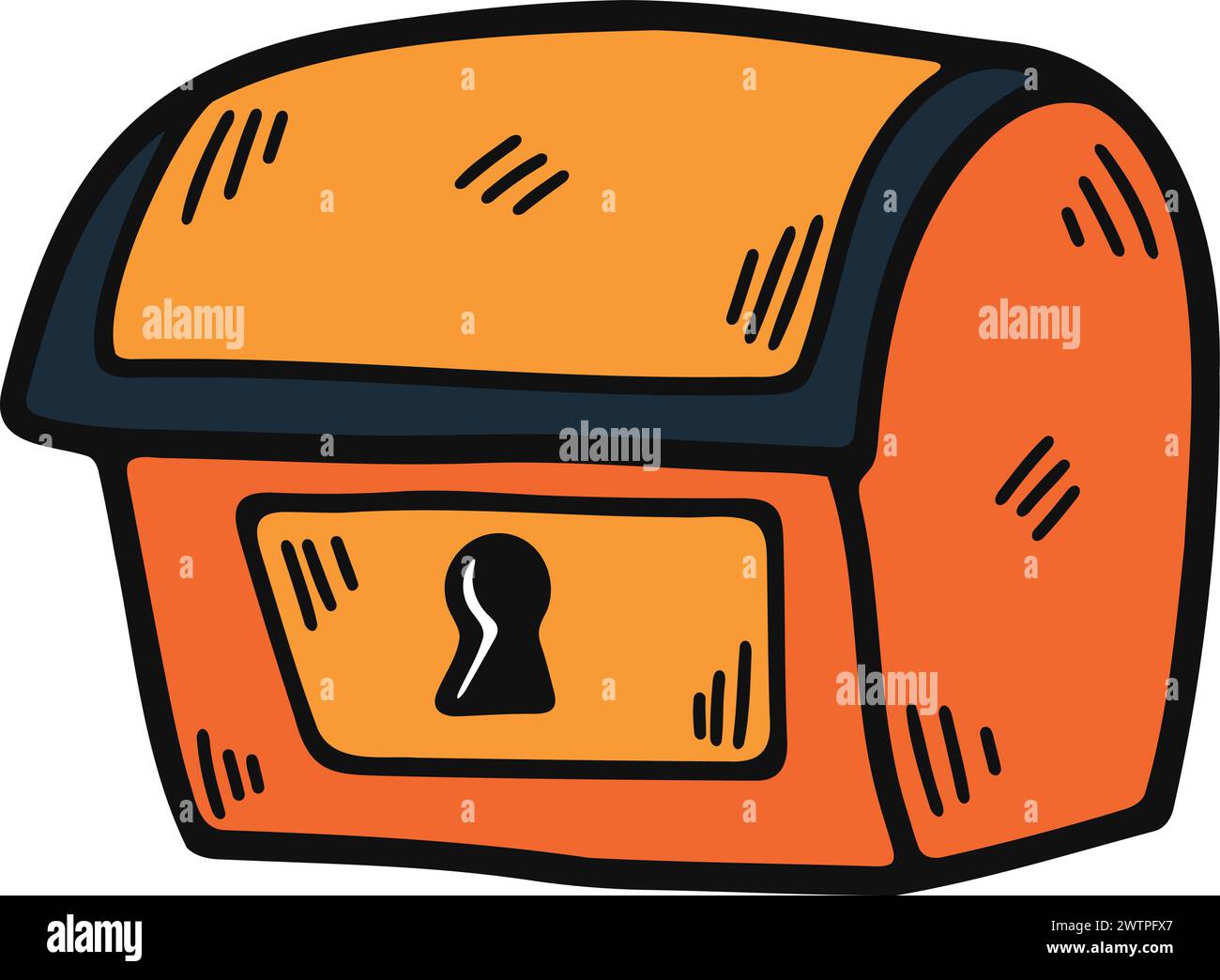 Hand Drawn vintage postal box in flat style isolated on background ...