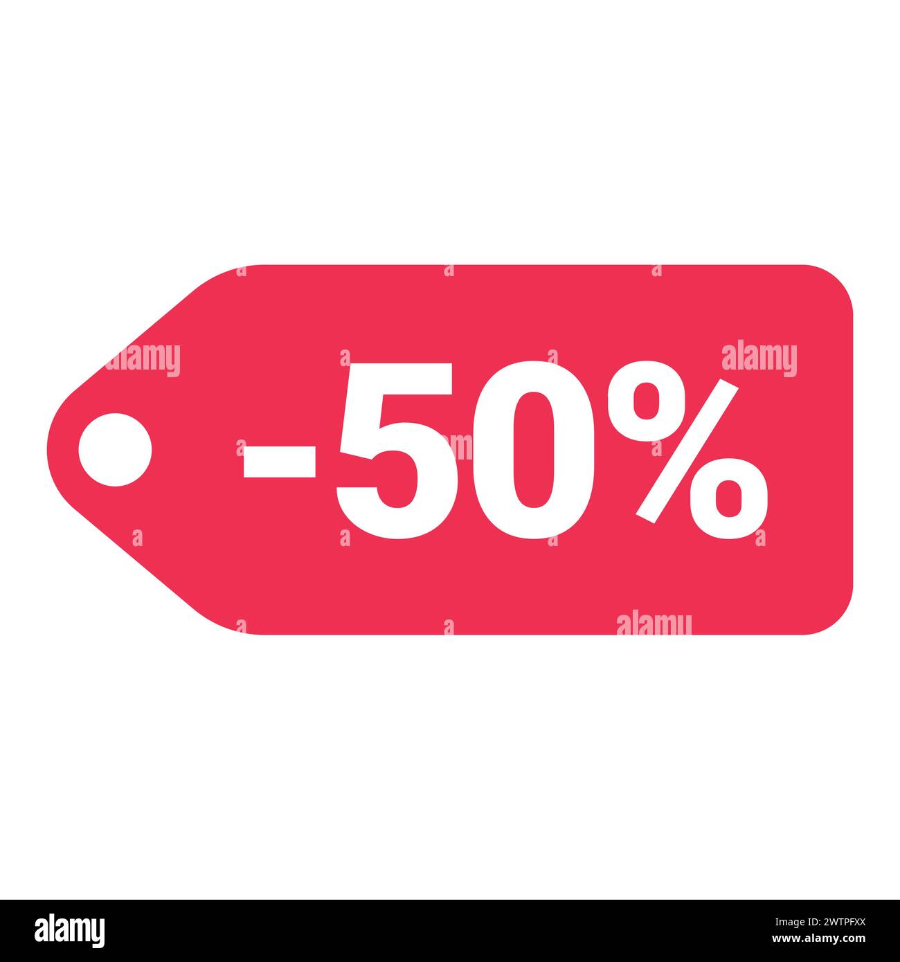 red 50 percent discount label on white background Stock Vector Image ...