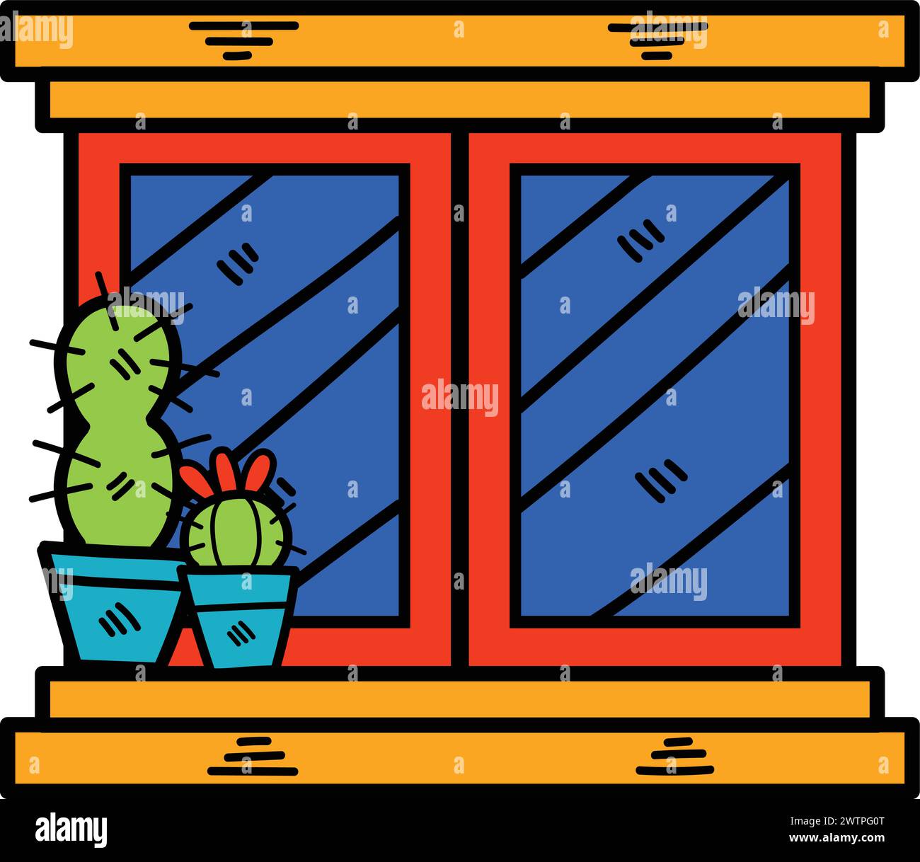 Window box outdoor plant Stock Vector Images - Alamy