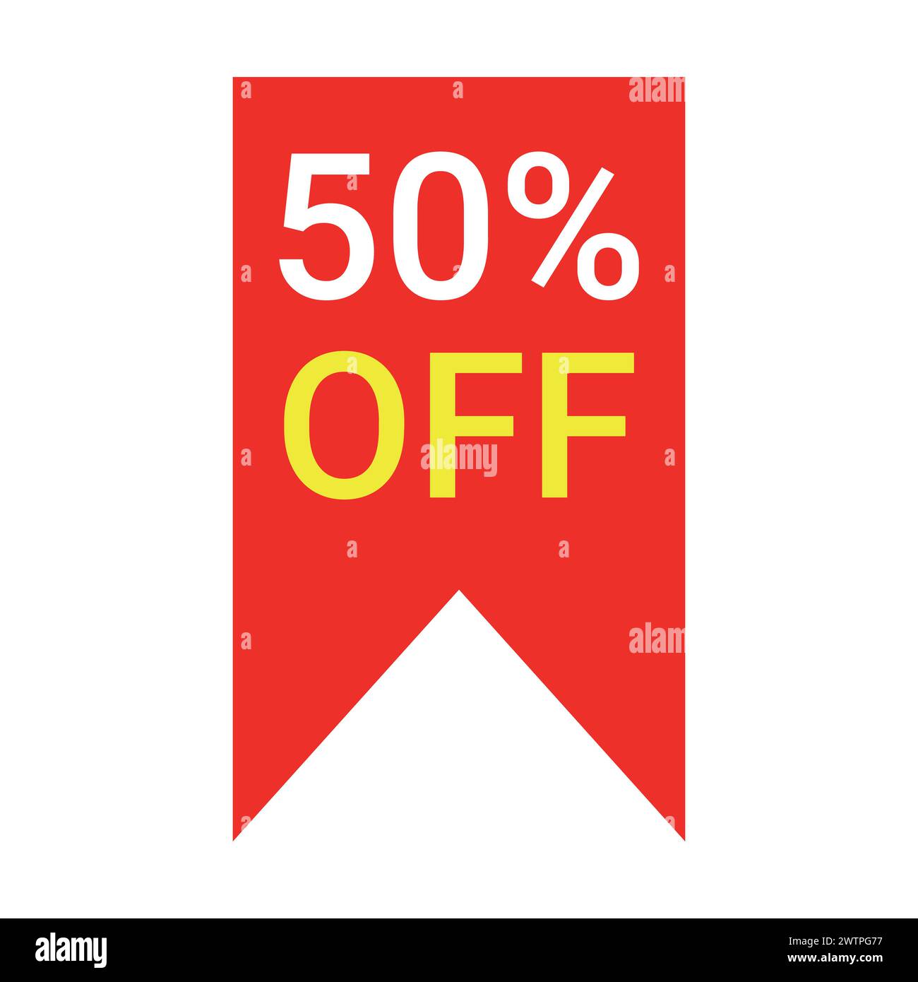 red 50 percent discount label on white background Stock Vector Image ...