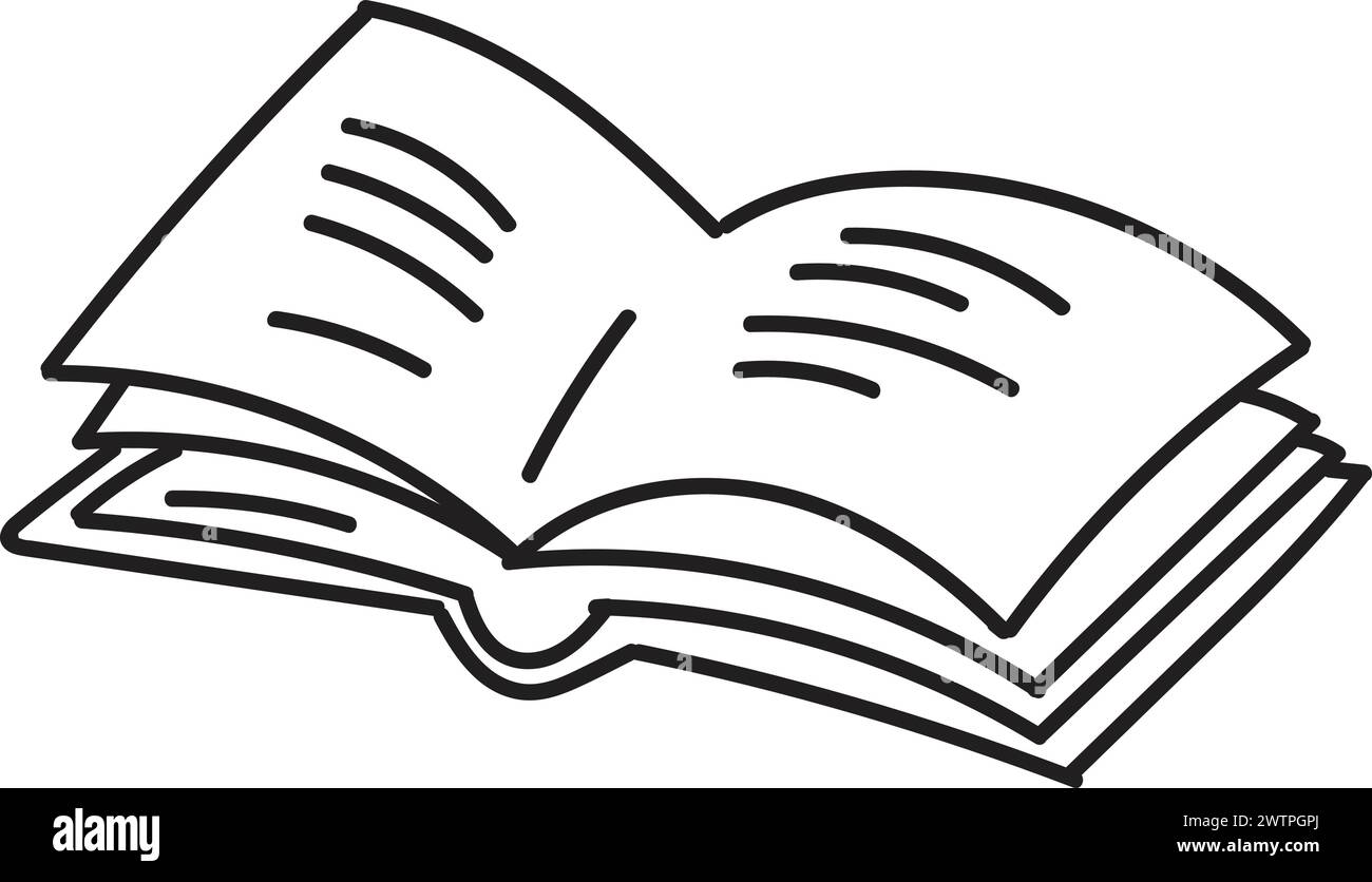 Hand Drawn open book in flat style isolated on background Stock Vector ...