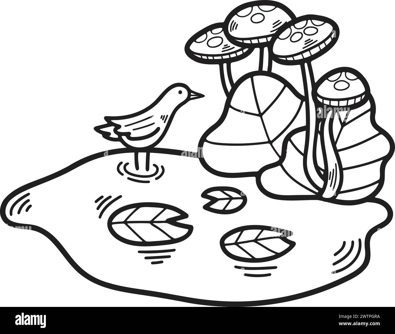 Hand Drawn natural island in flat style isolated on background Stock ...