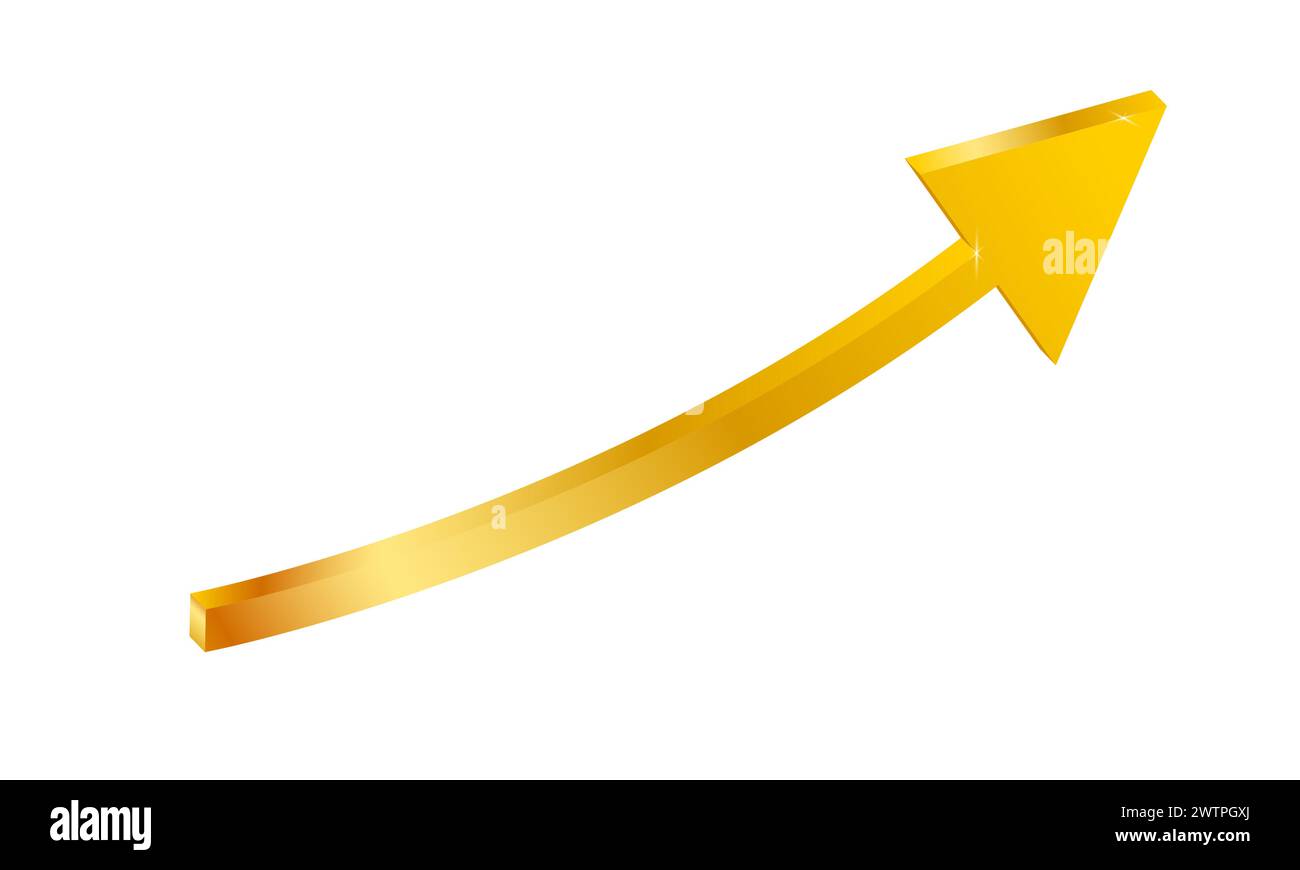 Gold Arrow Up with Bar graph concept Financial Growth Success in Market ...