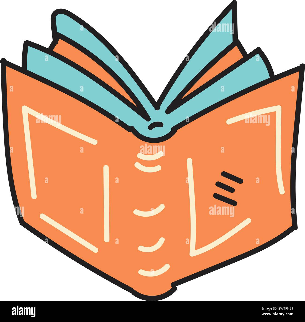 Hand Drawn open book in flat style isolated on background Stock Vector ...