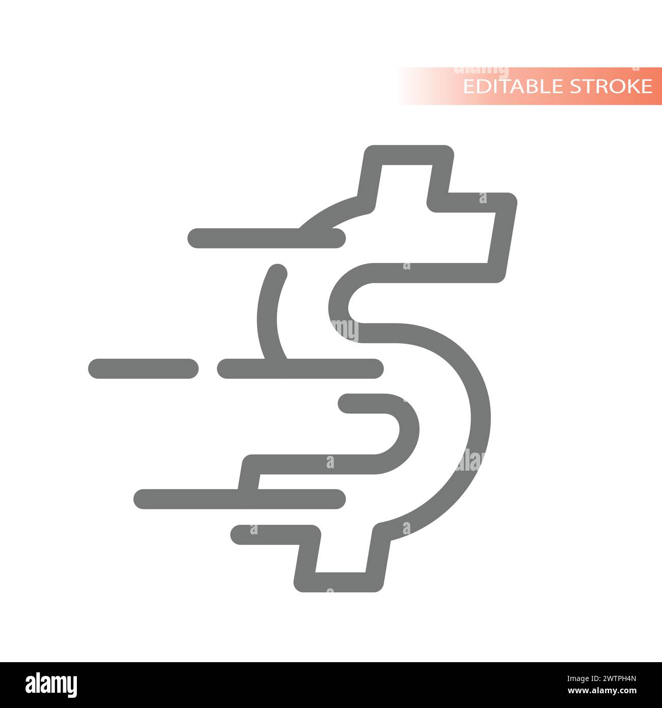 Fast Money Transfer Vector Icon Instant Bank Transaction Outline Stock