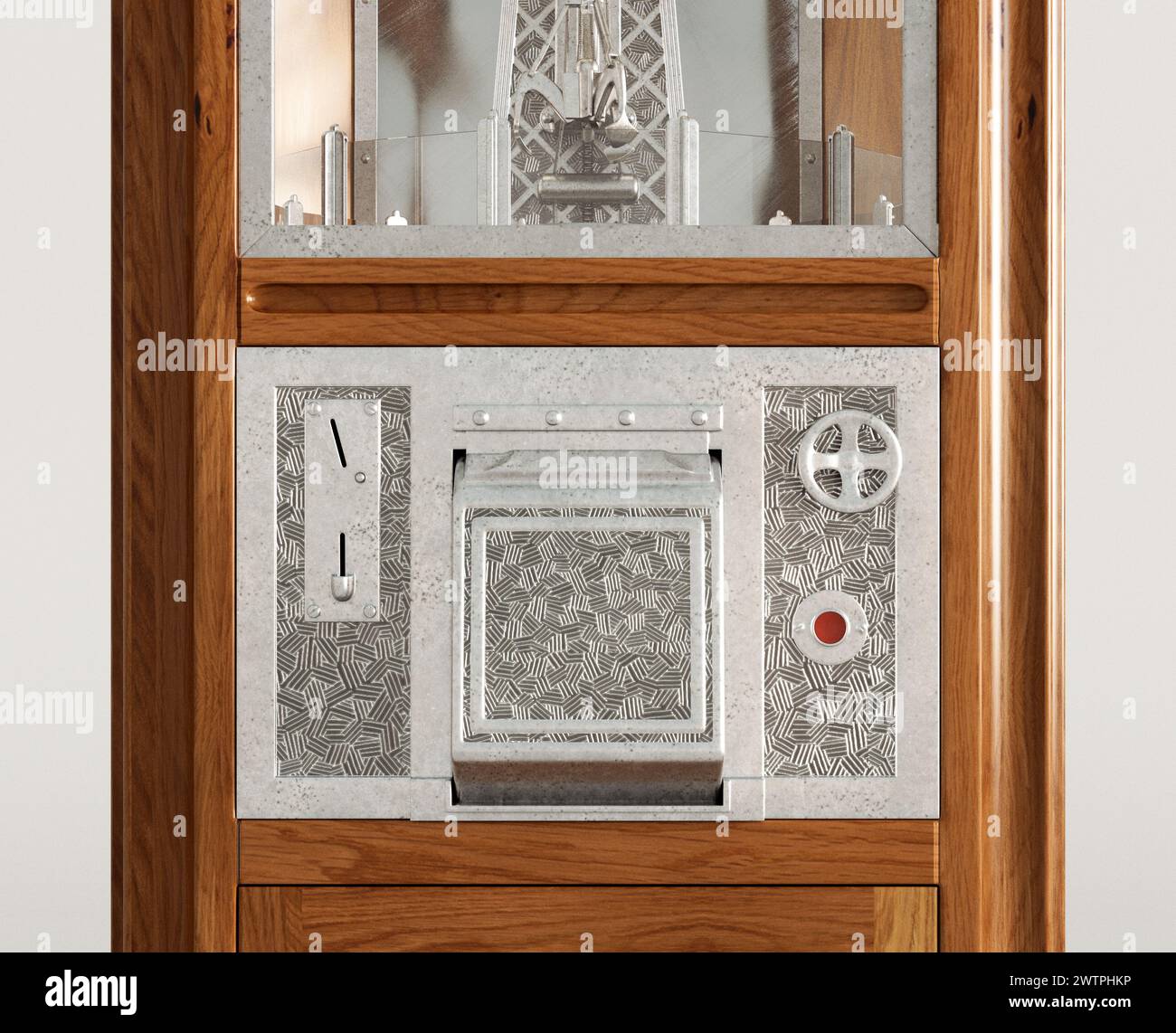 A vintage construction themed art-deco claw grabber vending machine ...