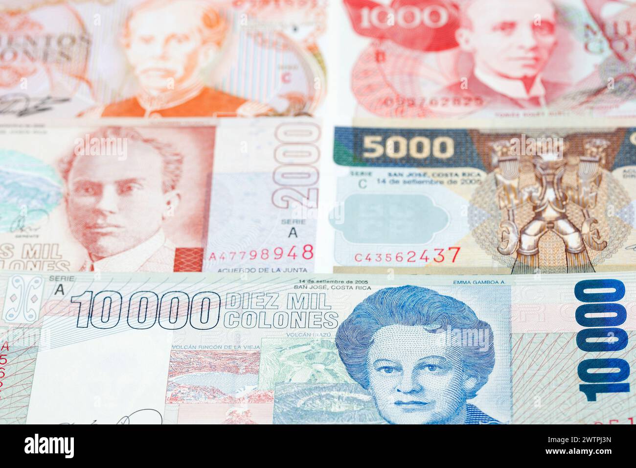 Costa Rican money - colon a business background Stock Photo - Alamy