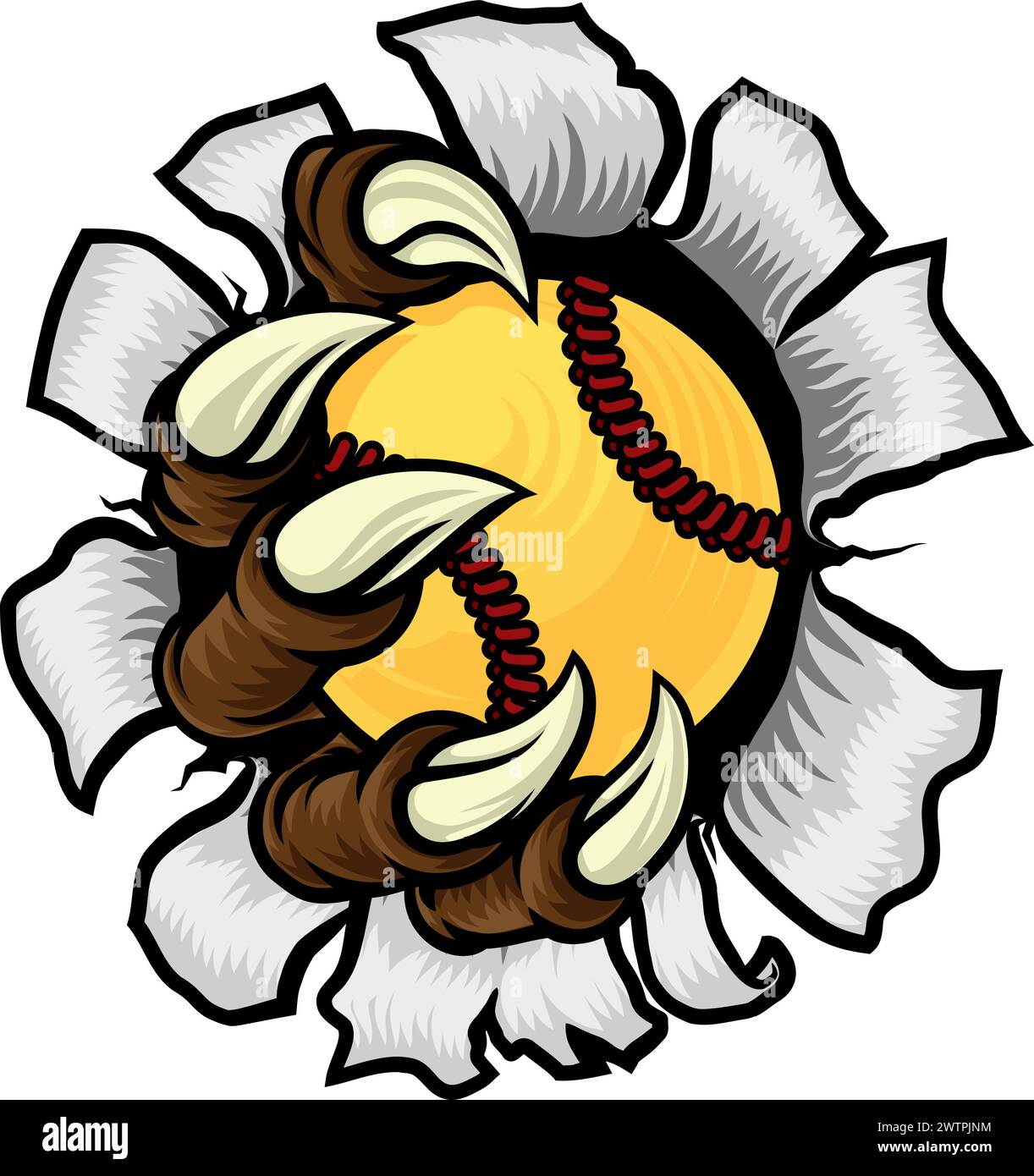 Softball Ball Claw Cartoon Monster Animal Hand Stock Vector Image & Art ...