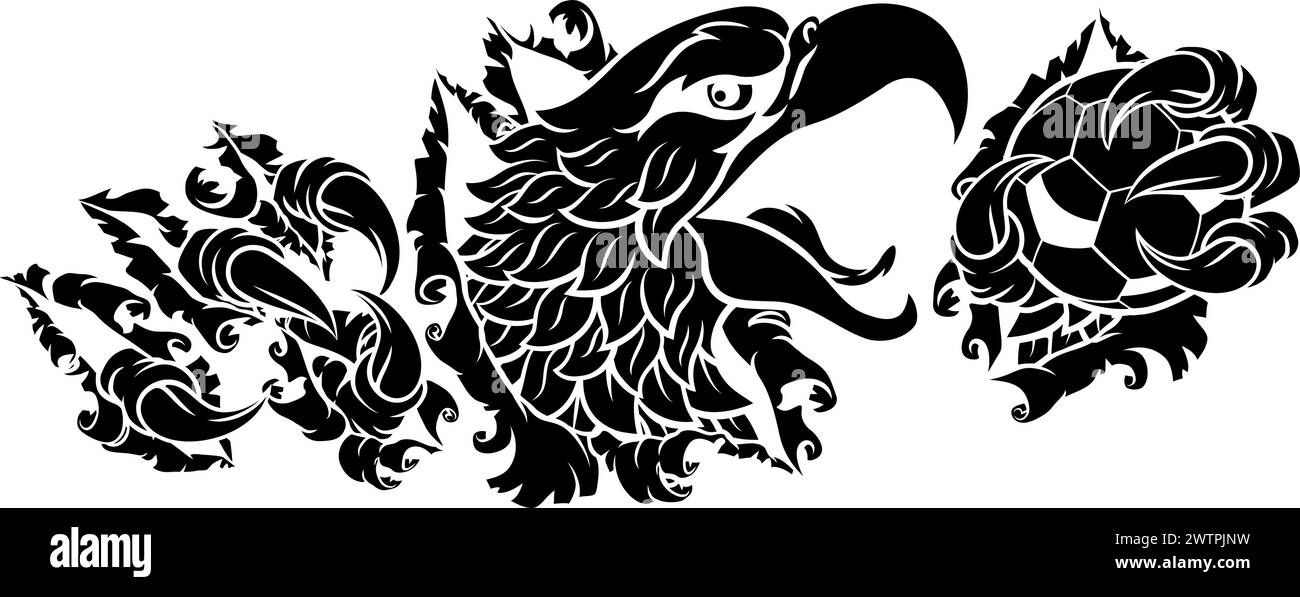 Bald Eagle Hawk Ripping Soccer Football Mascot Stock Vector Image & Art ...