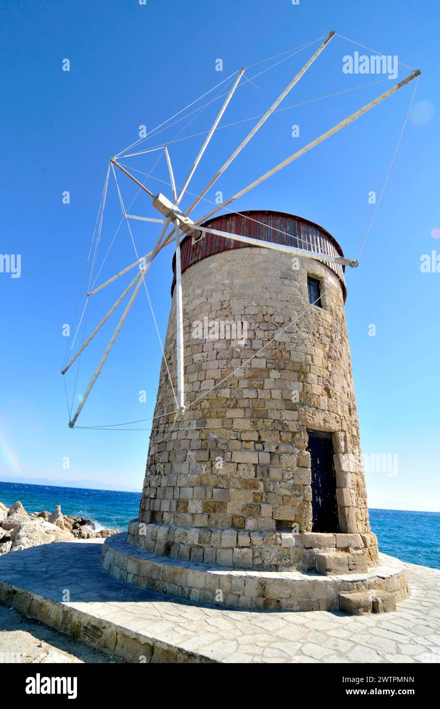 Rhodes windmill hi-res stock photography and images - Alamy