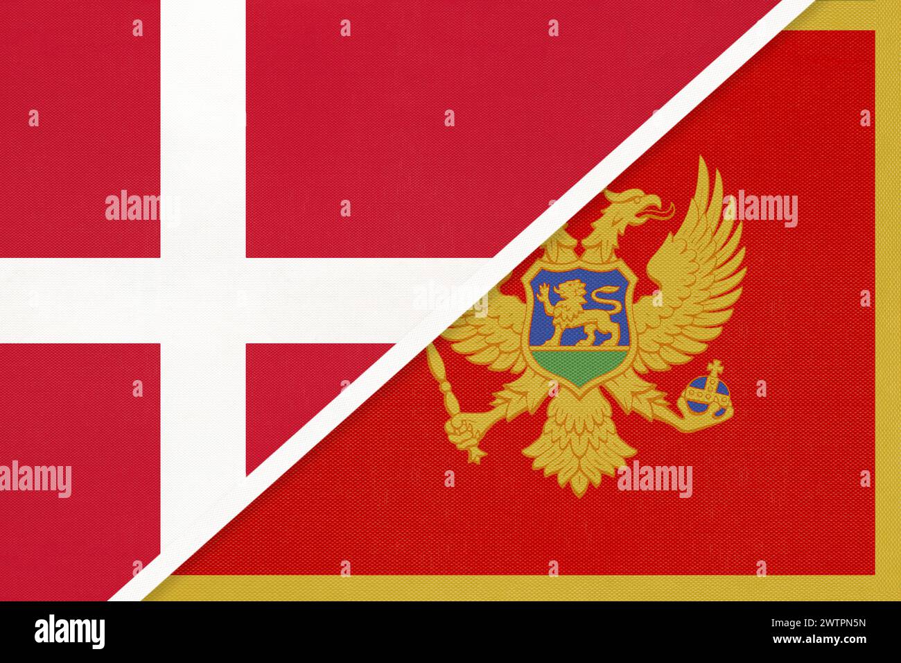 Denmark and Montenegro, symbol of country. Danish vs Montenegrin ...