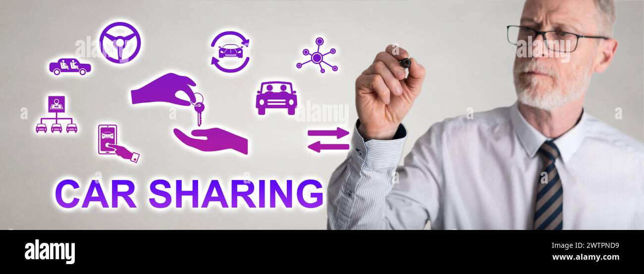 Car sharing concept drawn by a businessman Stock Photo - Alamy