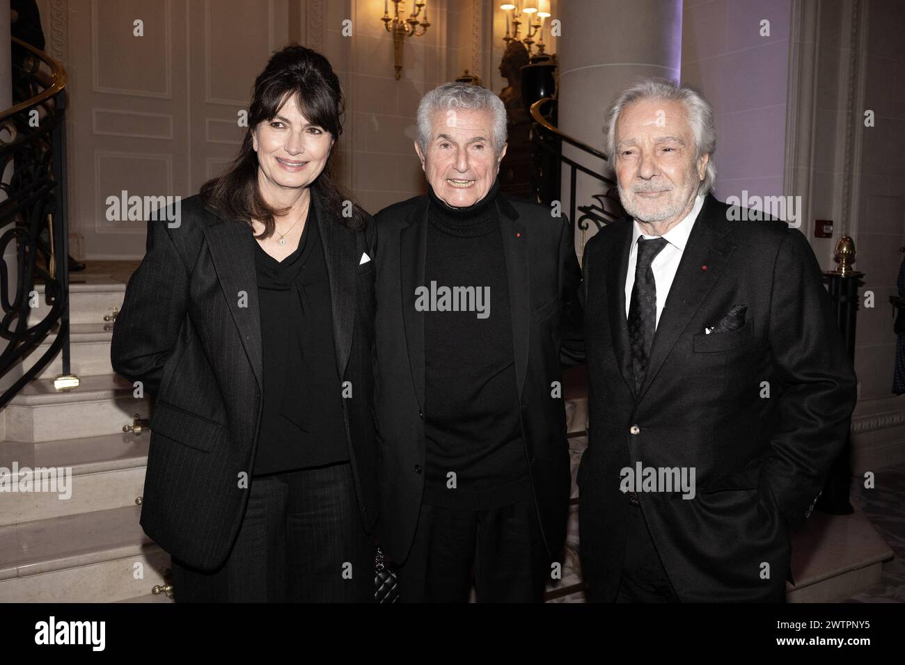 Paris, France. 19th Mar, 2024. Valerie Perrin, Claude Lelouch and Perre ...
