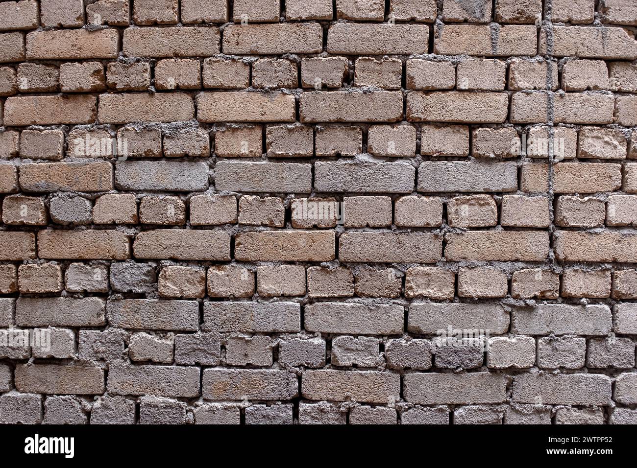 Bad brick workmanship on a wall using clay bricks in Asia Stock Photo ...