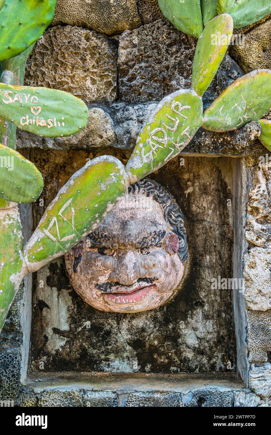 Balinese wooden masks, face, sculpture, idol, icon, grimace, design ...