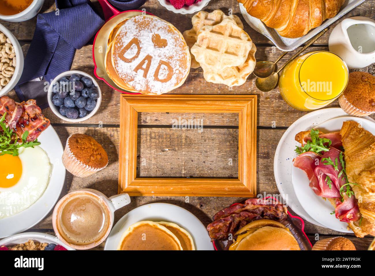 Fathers day Brunch restaurant invitation concept. Various Daddy Man Day ...