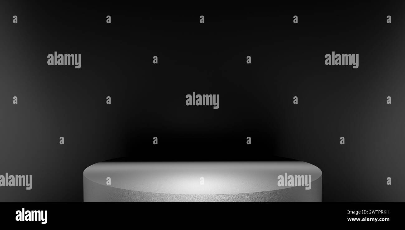 Elegant display cylindrical stand in minimalist black setting, for ...