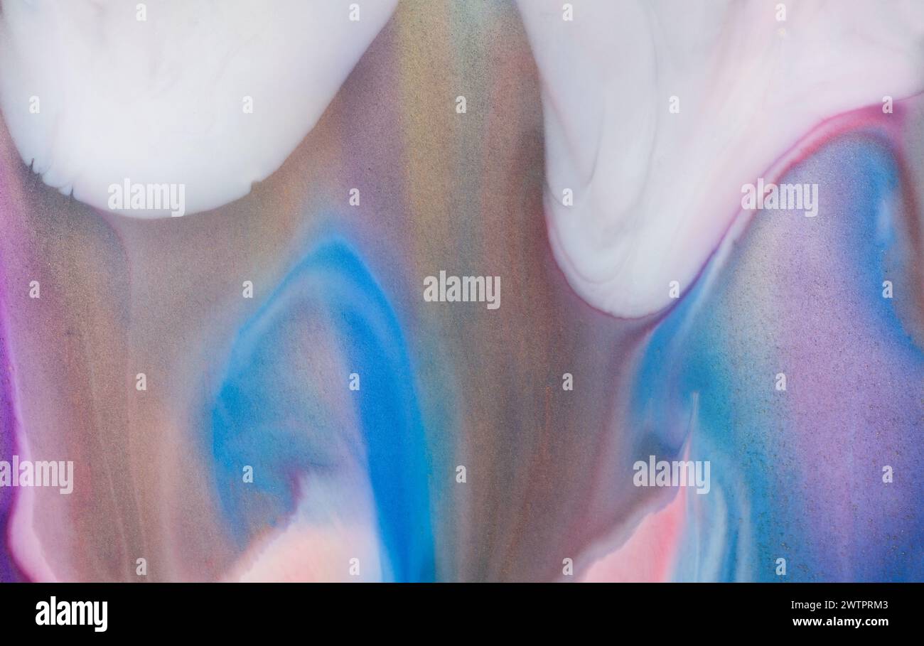 Abstract Fluid Acrylic Painting. Liquid background. Duotone ...