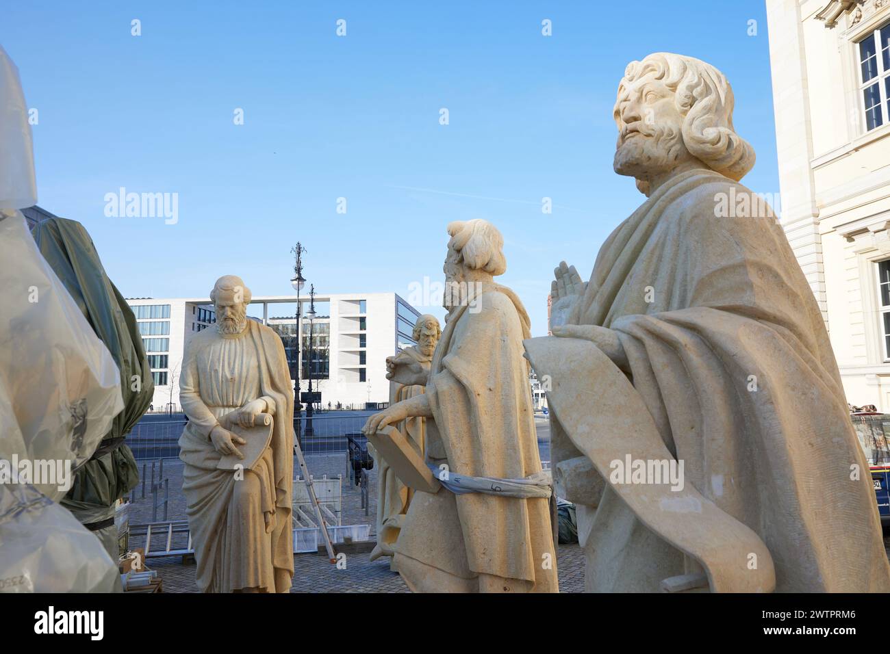 Berlin, Germany. 19th Mar, 2024. The prophet sculptures, which are ...
