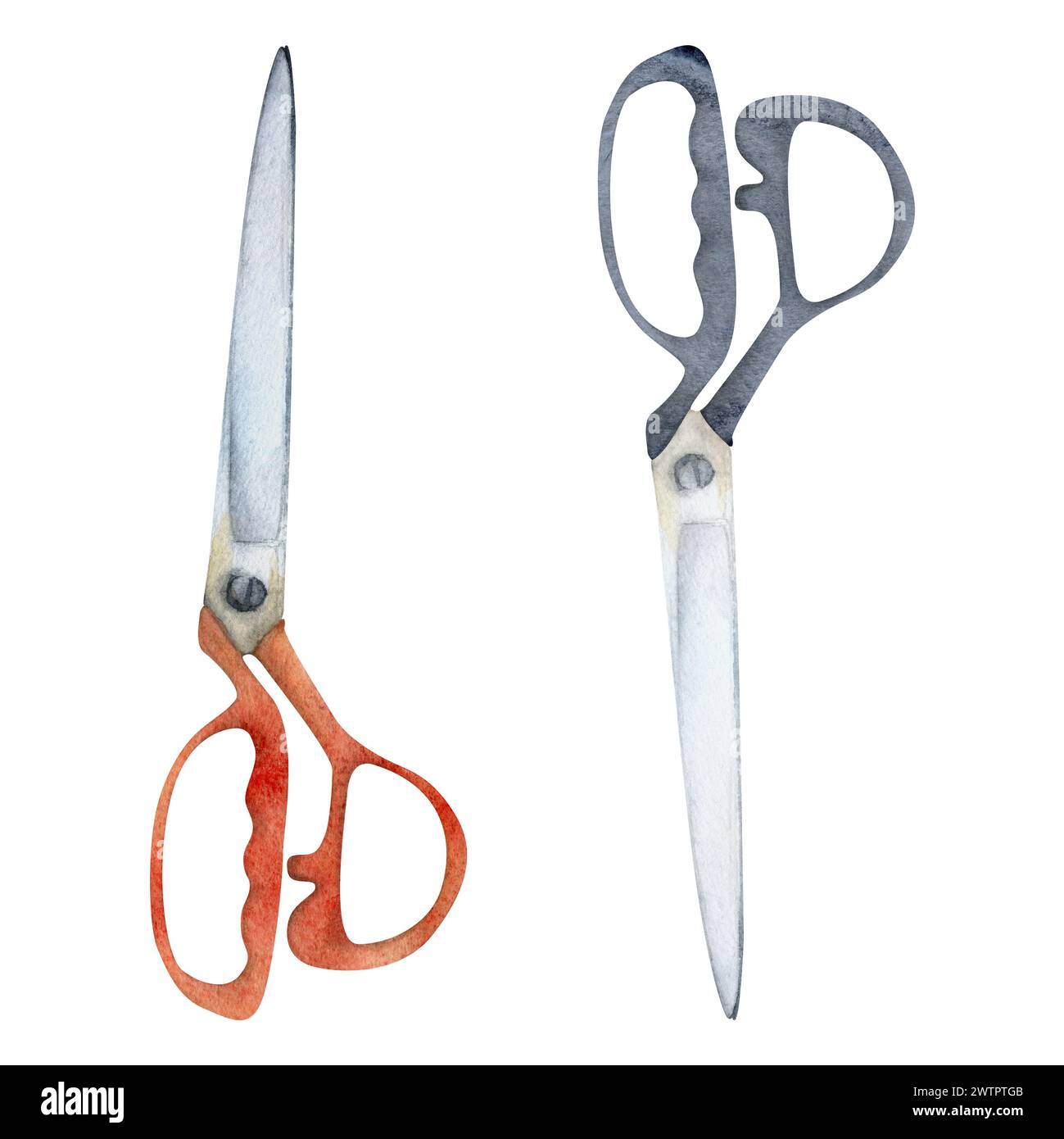 Hand drawn watercolor illustration sewing craft embroidery supplies ...