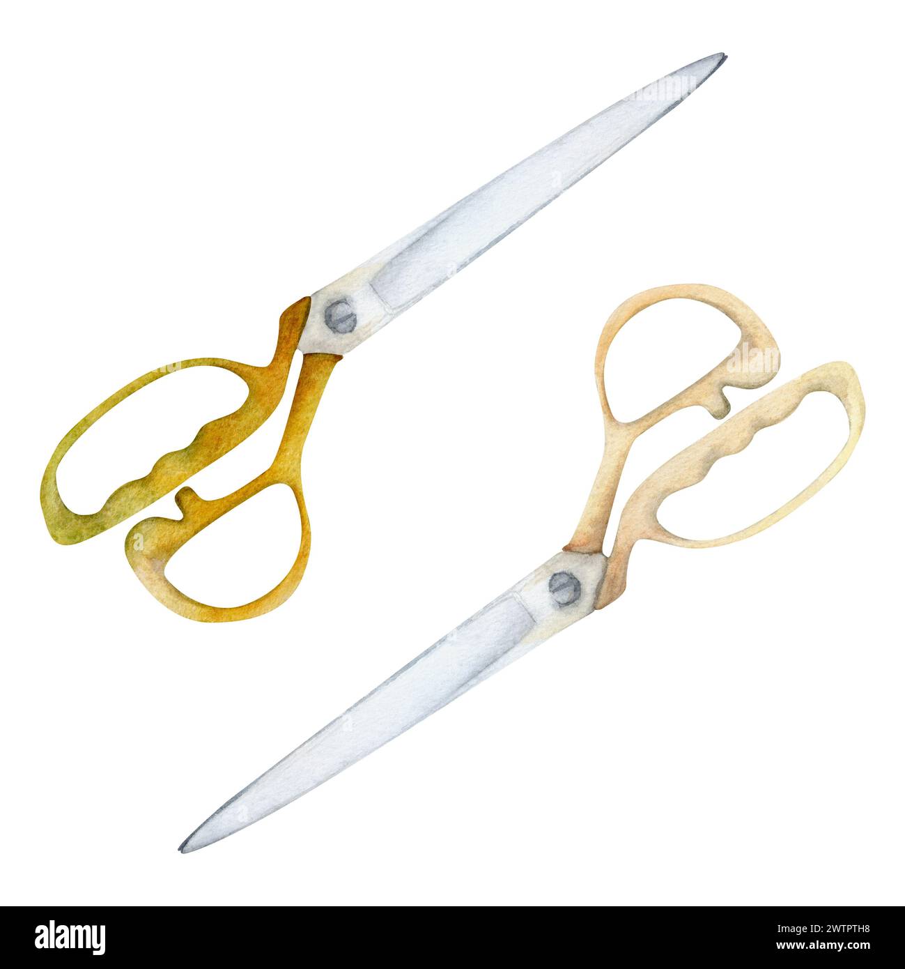 Hand drawn watercolor illustration sewing craft embroidery supplies ...