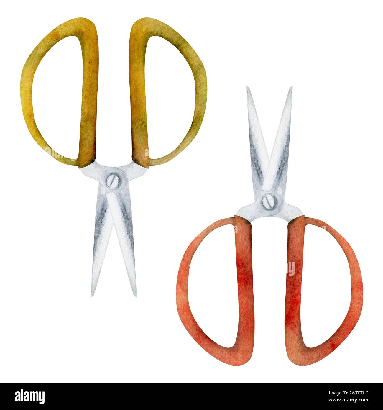 Hand drawn watercolor illustration sewing craft embroidery supplies ...