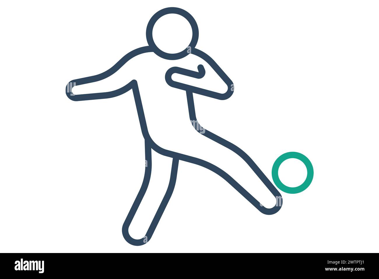 football player icon. people kick the ball. icon related to sport, gym ...