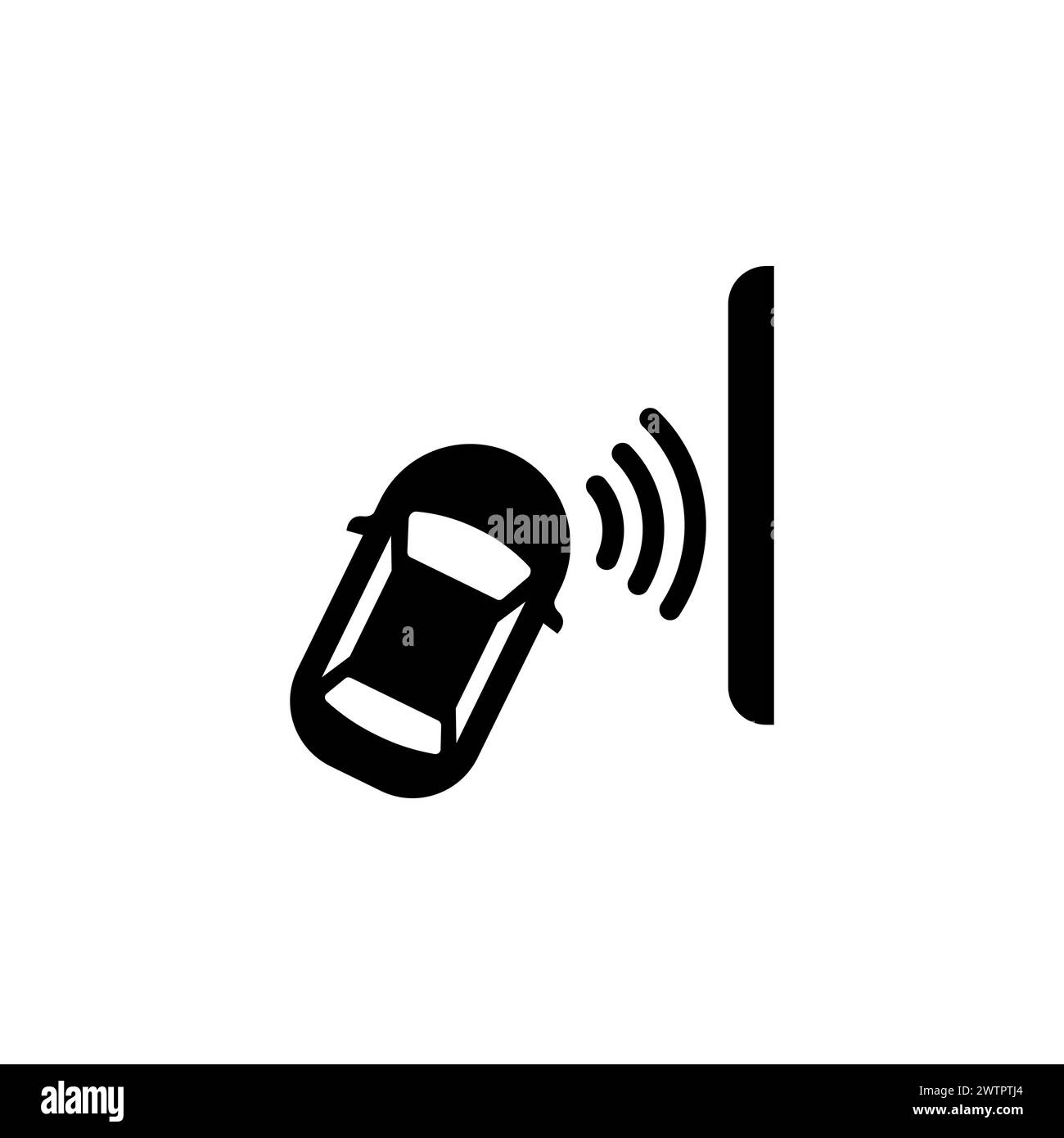 Automatic Parking Assist System flat vector icon. Simple solid symbol ...