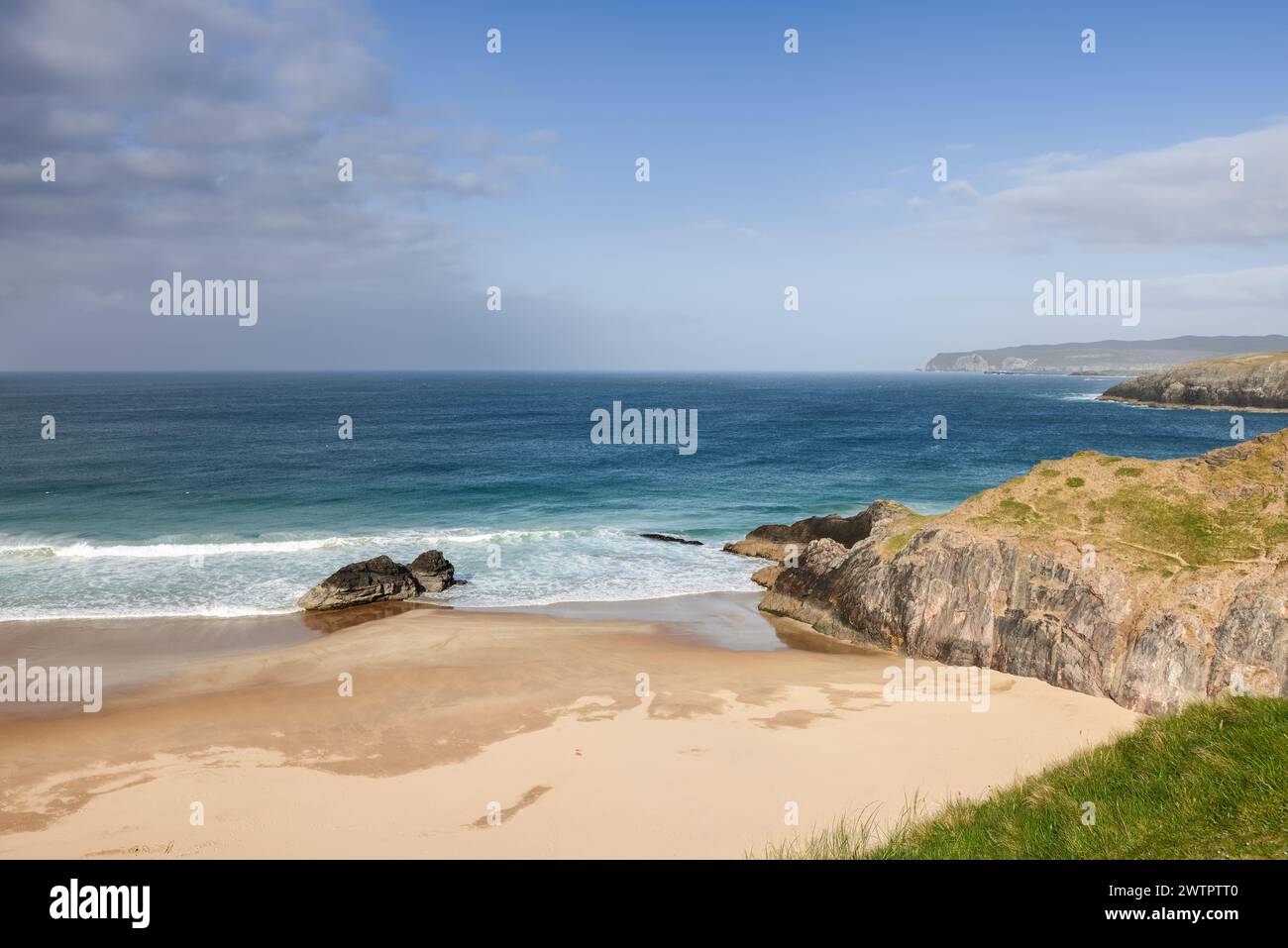 The unspoiled charm of Durness Beach, Scotland, is evident in the ...