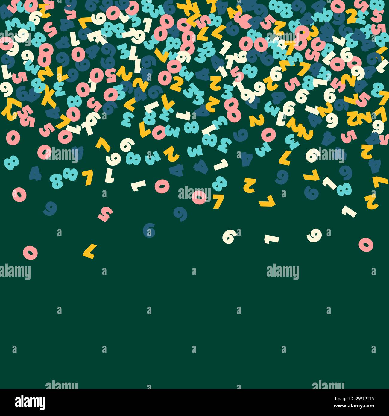 Falling pastel numbers. Math study concept with flying digits ...