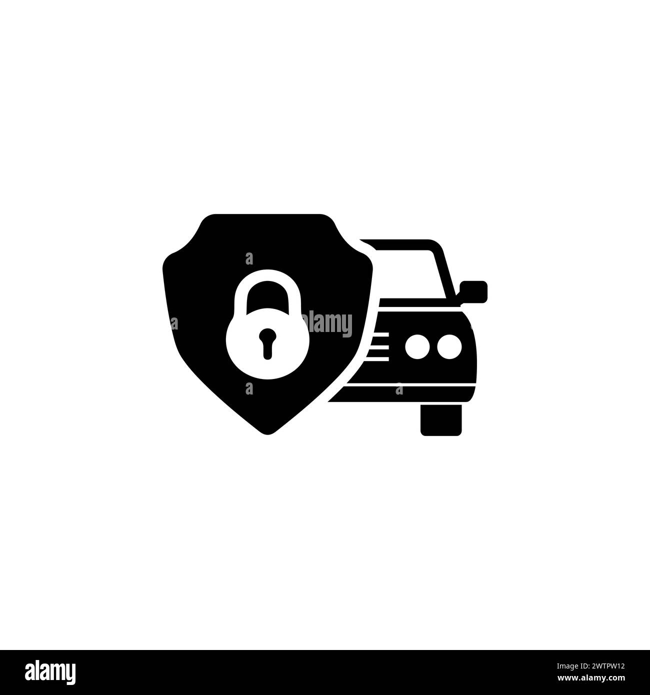 Safe Car Shield flat vector icon. Simple solid symbol isolated on white ...