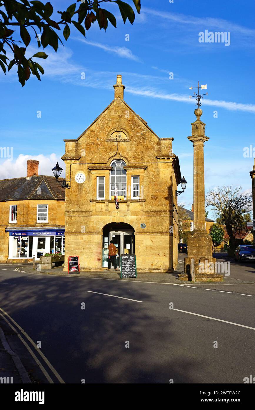 View of the Market House also known as Martock town hall along Church street in the village ...