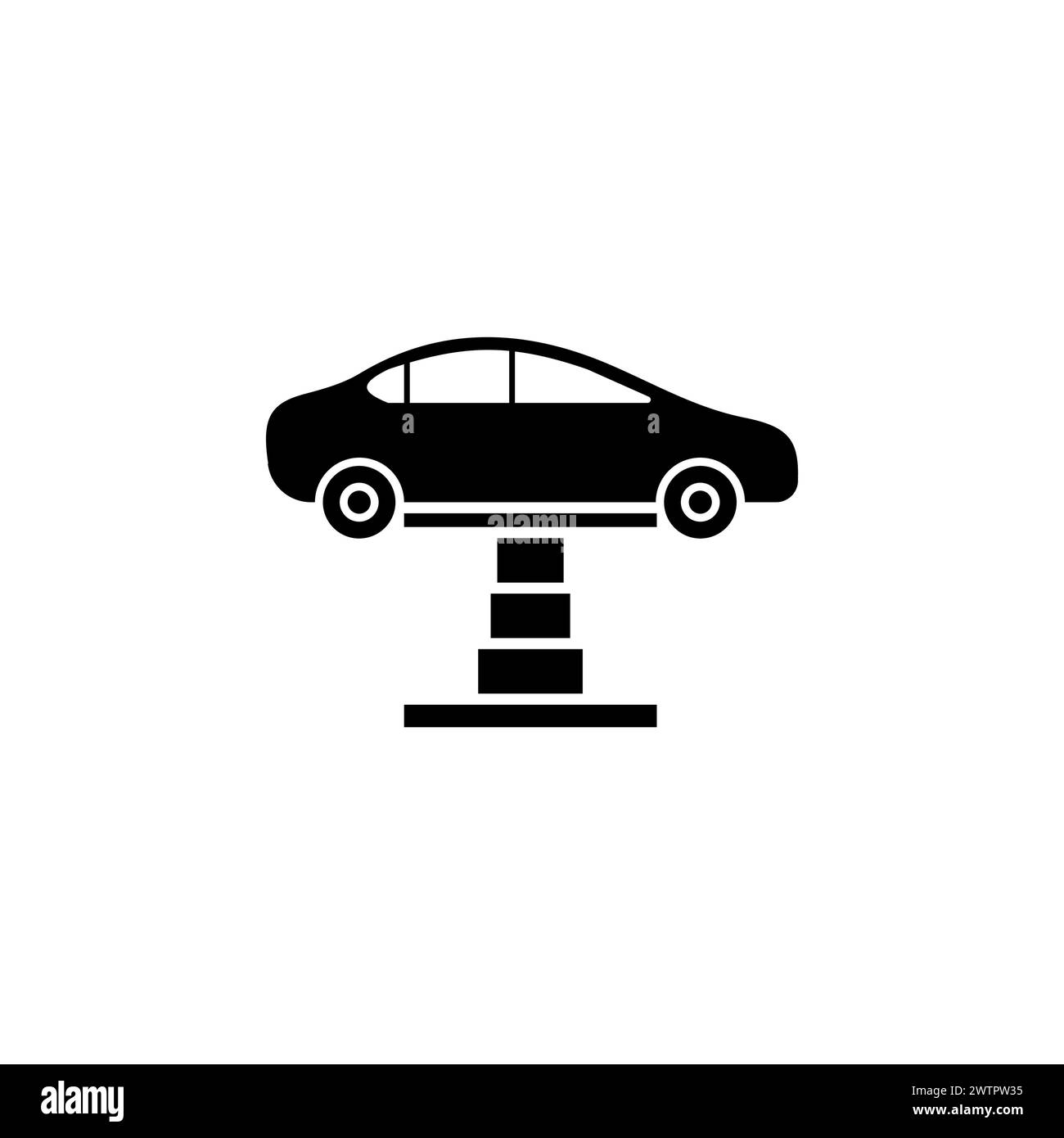 Car Lifting flat vector icon. Simple solid symbol isolated on white ...