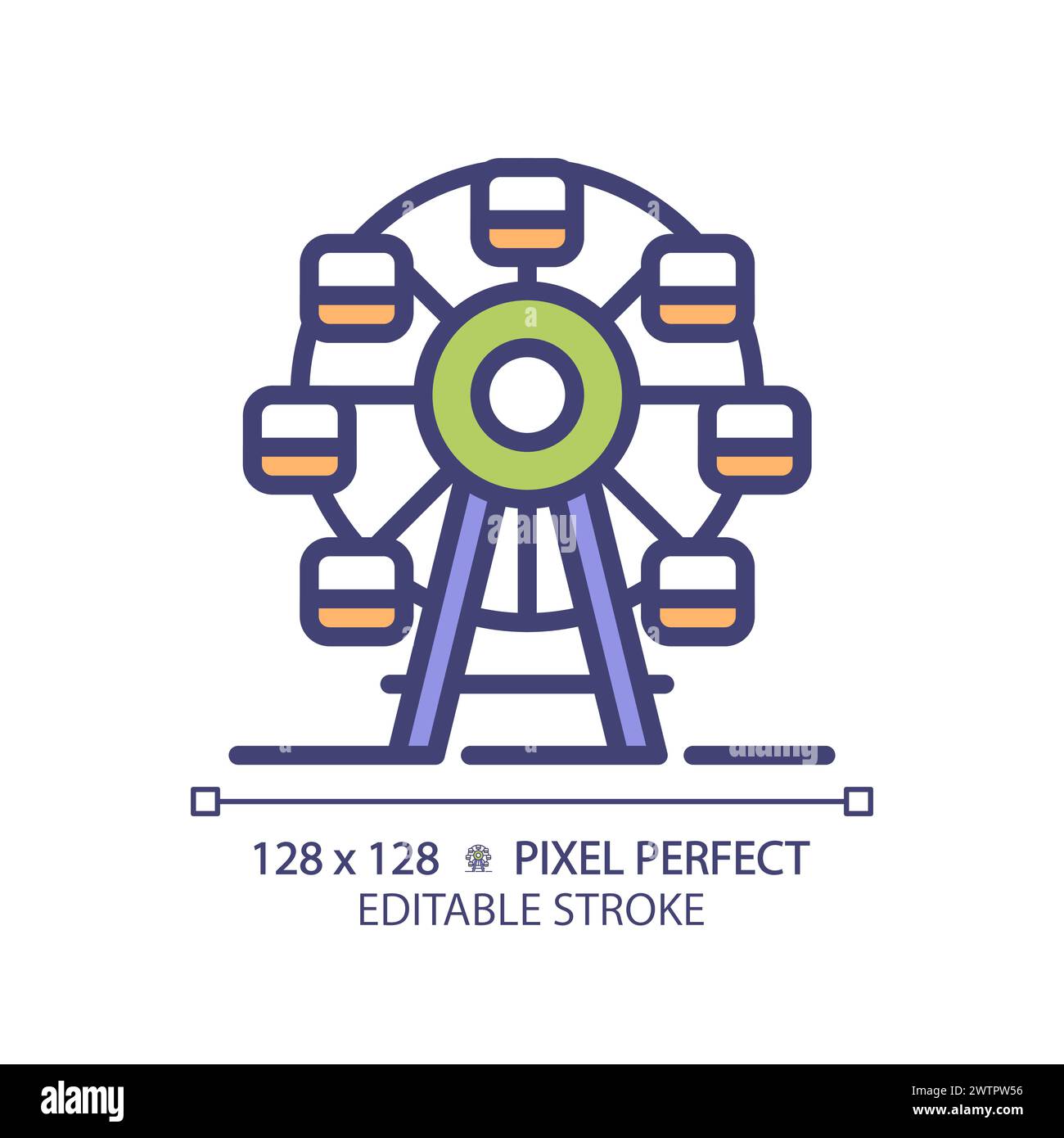 Ferris wheel pixel perfect RGB color icon Stock Vector Image & Art - Alamy
